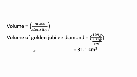 SOLVED:The density of diamond is 3.51 g / cm^3 . What is the volume of ...