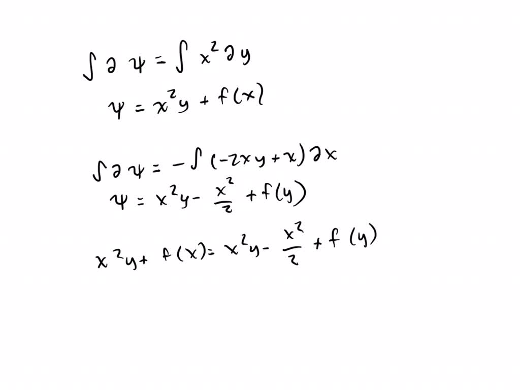 A velocity field is described by the following components: u=2 x y ; v=x^2+1 Beginning with ...