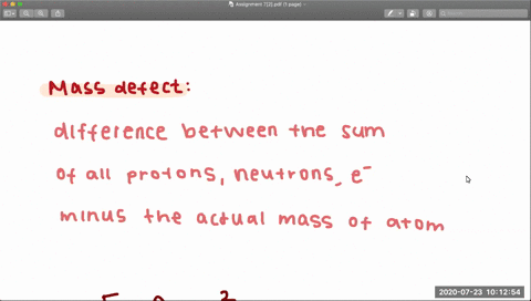 SOLVED:What is mass defect?