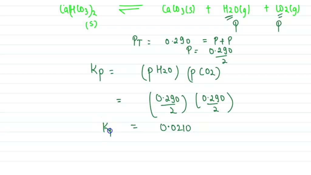 SOLVED: Ca(HCO3)2(s) decomposes at elevated temperatures according to ...
