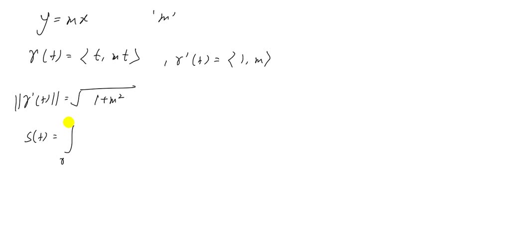 SOLVED:Find an arc length parametrization of the line y=m x for an ...