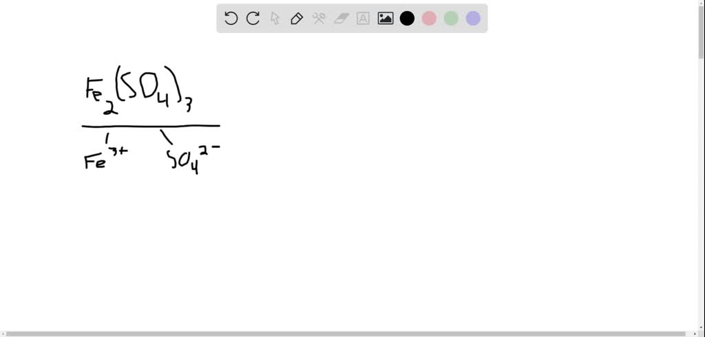 SOLVED:Iron(III) sulfate [Fe2(SO4)3] is composed of Fe^3+ and SO4^2 ...