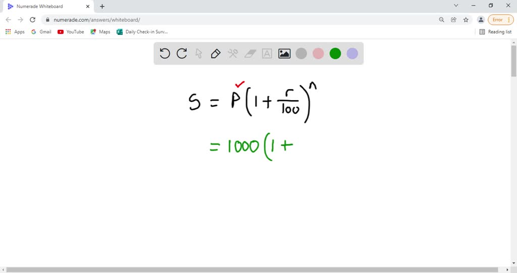 ⏩SOLVED:Use the formula S=P(1+(r)/(100))^n to find the value, in 10 ...