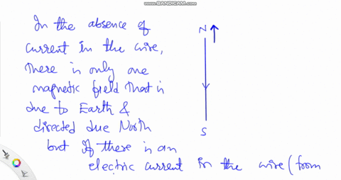 SOLVED:A horizontal wire is oriented along a north-south line, and a ...
