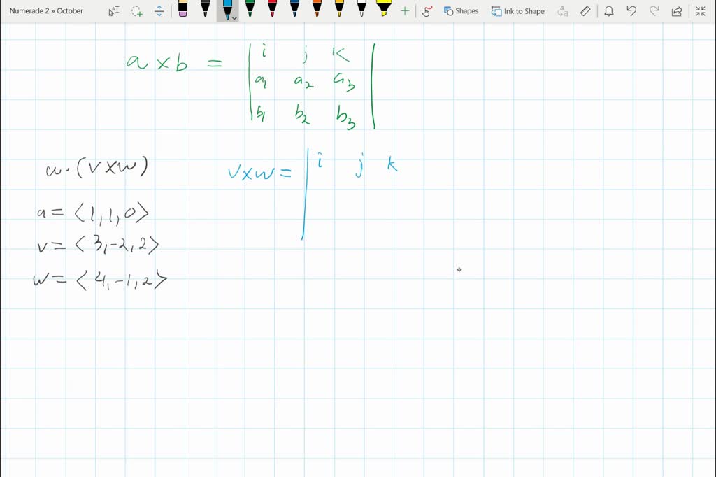 SOLVED:Calculate the scalar triple product u. (𝐯 ×𝐰), where 𝐮= 1,1,0 𝐯 ...
