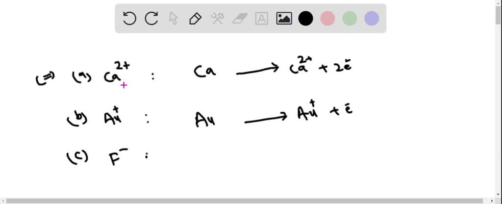 SOLVED:Write equations for loss or gain of electrons by atoms that ...