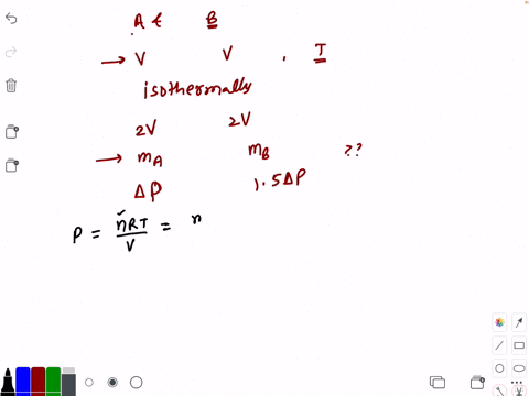 SOLVED:Two identical containers A and B have frictionless pistons. Both contain same volume of ...