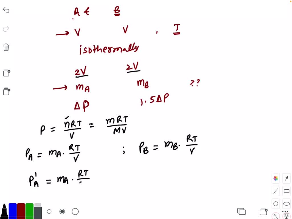 SOLVED:Two identical containers A and B have frictionless pistons. Both contain same volume of ...