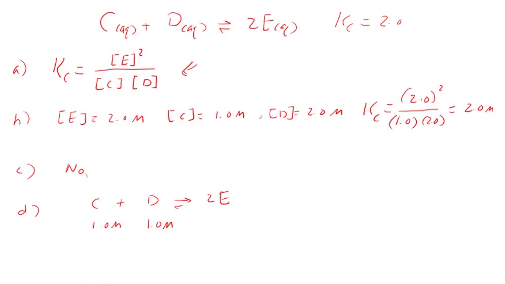 A reversible chemical reaction 2 A+B ⇌ C can be characterized by the ...