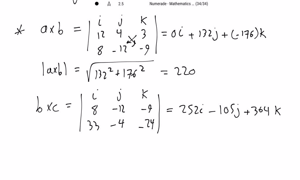 SOLVED:If the three vectors a=(12,4,3), b=(8,-12,-9) and c=(33,-4,-24 ...