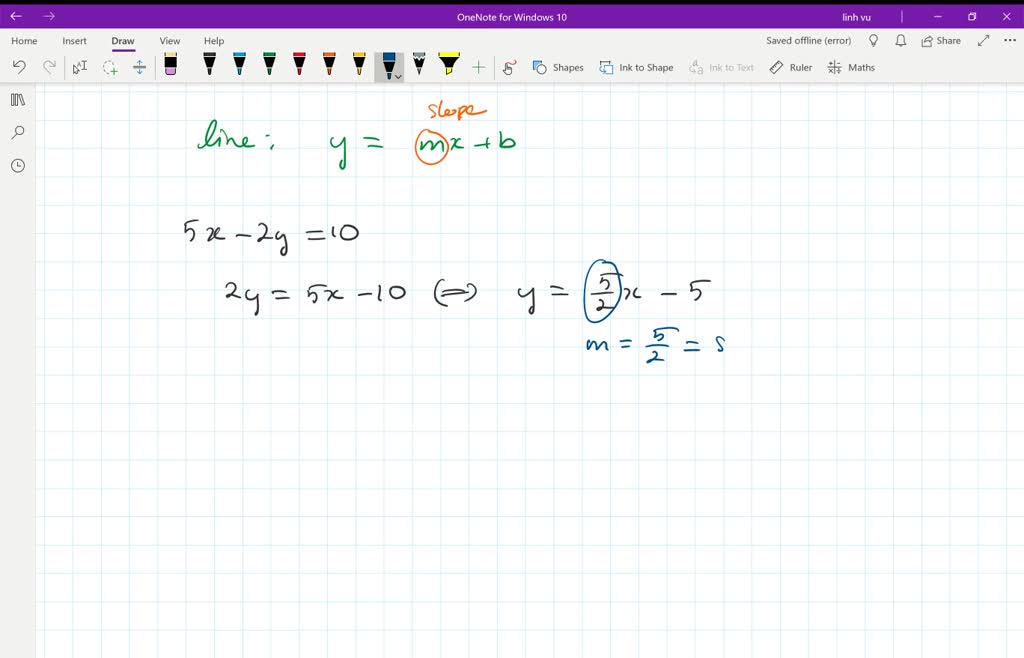 SOLVED For Each Line a Find The Slope And b Sketch The Graph 5 X