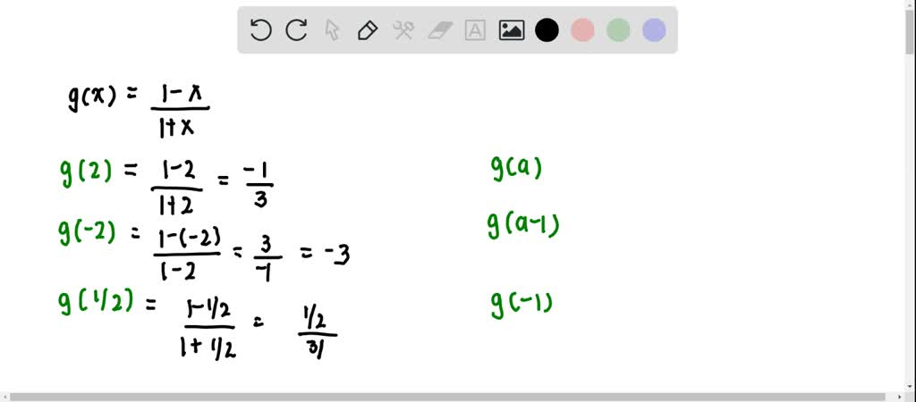 Evaluate Each Function At The Given Values G x 