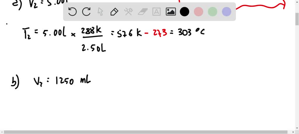 A sample of neon initially has a volume of 2.50 L at 15^∘ C What final temperature, in degrees ...