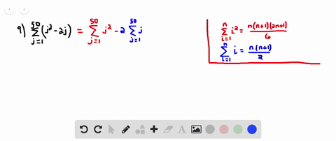 SOLVED:In the following exercises, use summation properties and formulas to rewrite and evaluate ...