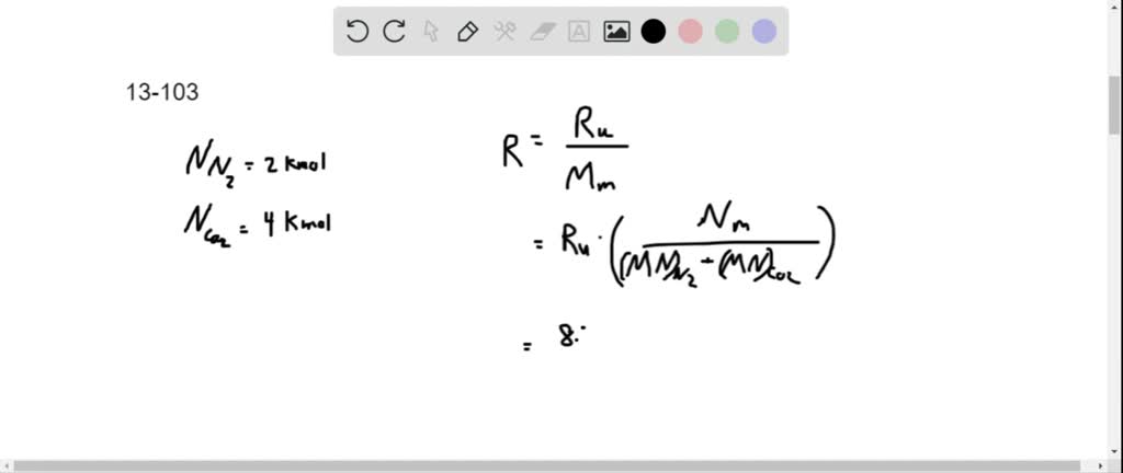 An ideal-gas mixture consists of 2 kmol of N2 and 4 kmol of CO2 . The ...