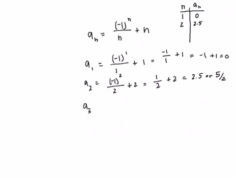 SOLVED:For the following exercises, graph the first five terms of the indicated sequence an=((-1 ...