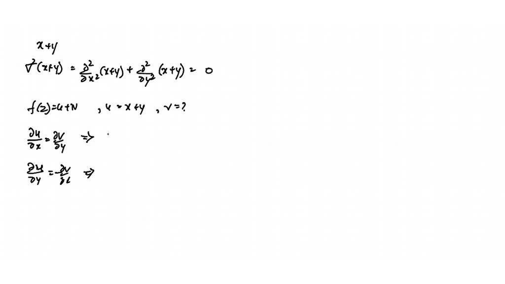 SOLVED:Laplace equation and conjugate harmonic functions 1. Show that the real and imaginary ...