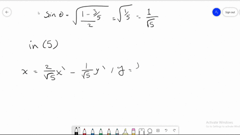 Use a rotation of axes to put the conic in standard position. Identify ...