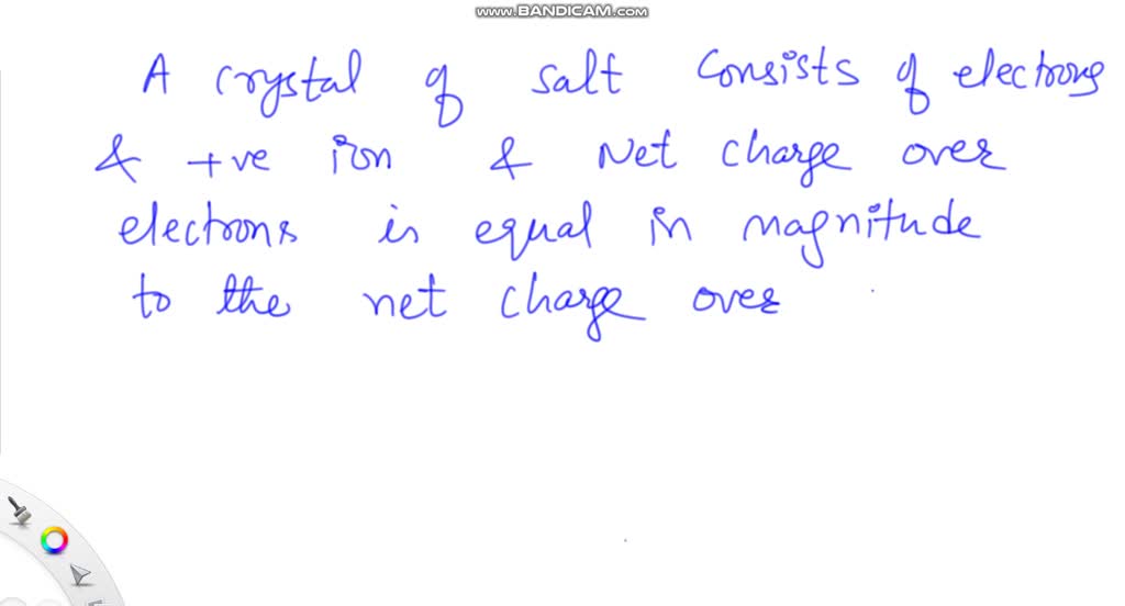 SOLVED:A crystal of salt consists of electrons and positive ions. How ...
