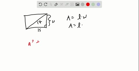 SOLVED:The diagonal of a rectangle is 17 units long, and one side is 15 ...