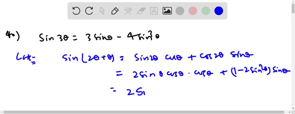 ⏩SOLVED:Prove that the given equations are identities. sin3 θ=3… | Numerade