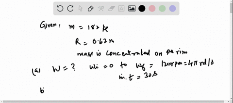 ⏩SOLVED:A flywheel of mass 182 kg has an effective radius of 0.62 m ...