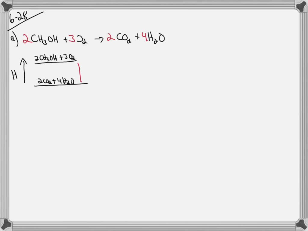 Write a balanced equation and draw an enthalpy diagram for (a ...