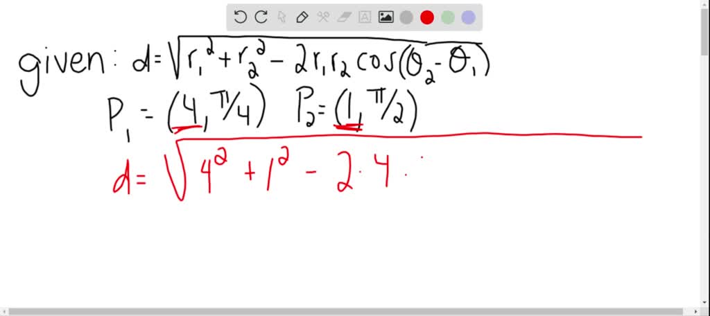 SOLVED:A distance formula for the distance between two points in a ...