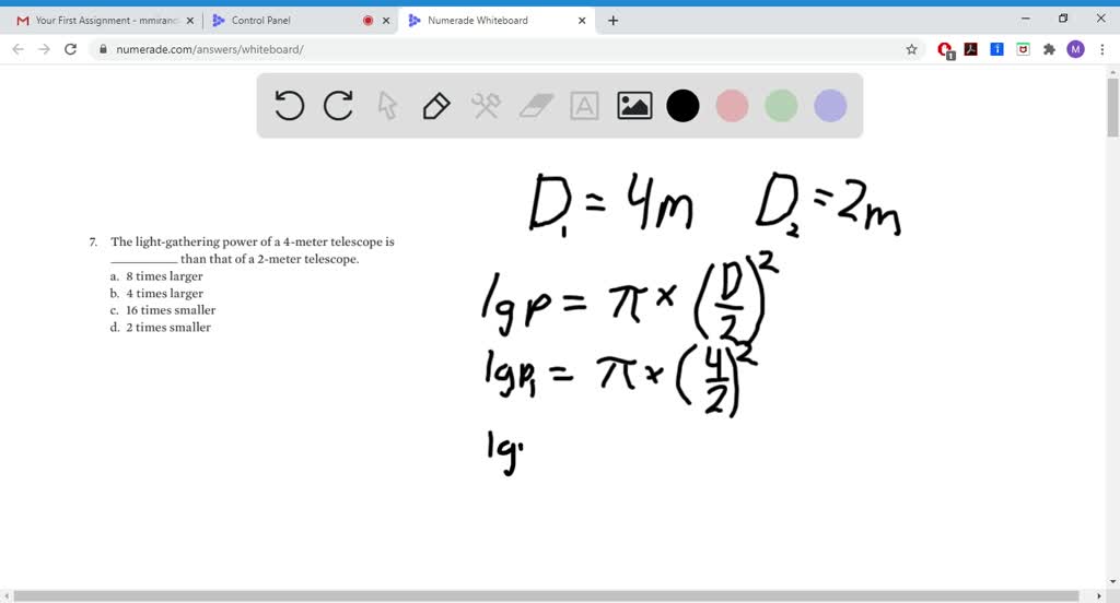 SOLVED:The light-gathering power of a 4 -meter telescope is _____ than ...