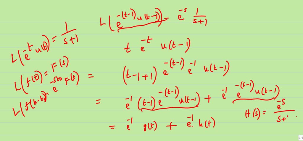 SOLVED:Use the transforms in Fig. 4.1 .2 to find the Laplace trunsforms of the functions in ...