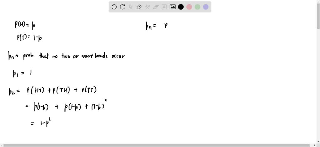 SOLVED:A coin with probability p of Heads is flipped n times. The sequence of outcomes can be ...