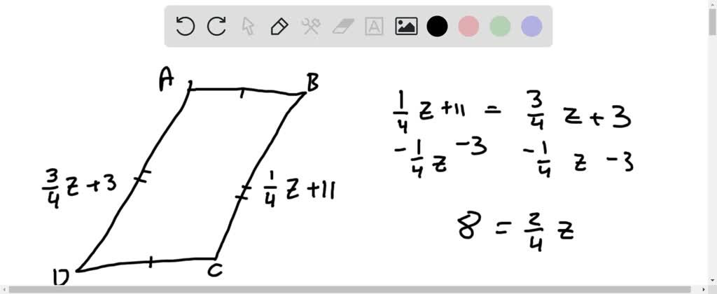 SOLVED:A B C D is a parallelogram. Find each measure. (Lesson 6-2 ) B C (IMAGE CAN'T COPY)