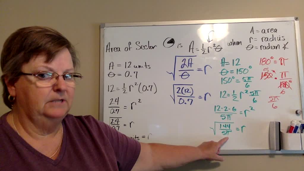 SOLVED Find The Radius Of Each Circle If The Area Of The Sector Is 12