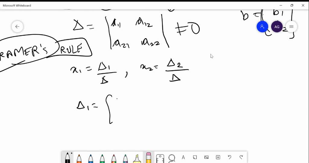 SOLVED:Using a 2 ×2 coefficient matrix 𝐀, prove that if |𝐀| ≠0, there is linear independence ...