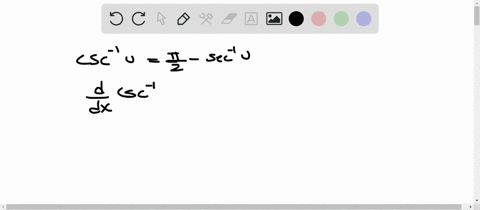 SOLVED:Use the identity csc^-1 u=(π)/(2)-sec^-1 u to derive the formula ...