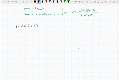 SOLVED:Find the distance between the point and line, or between the ...