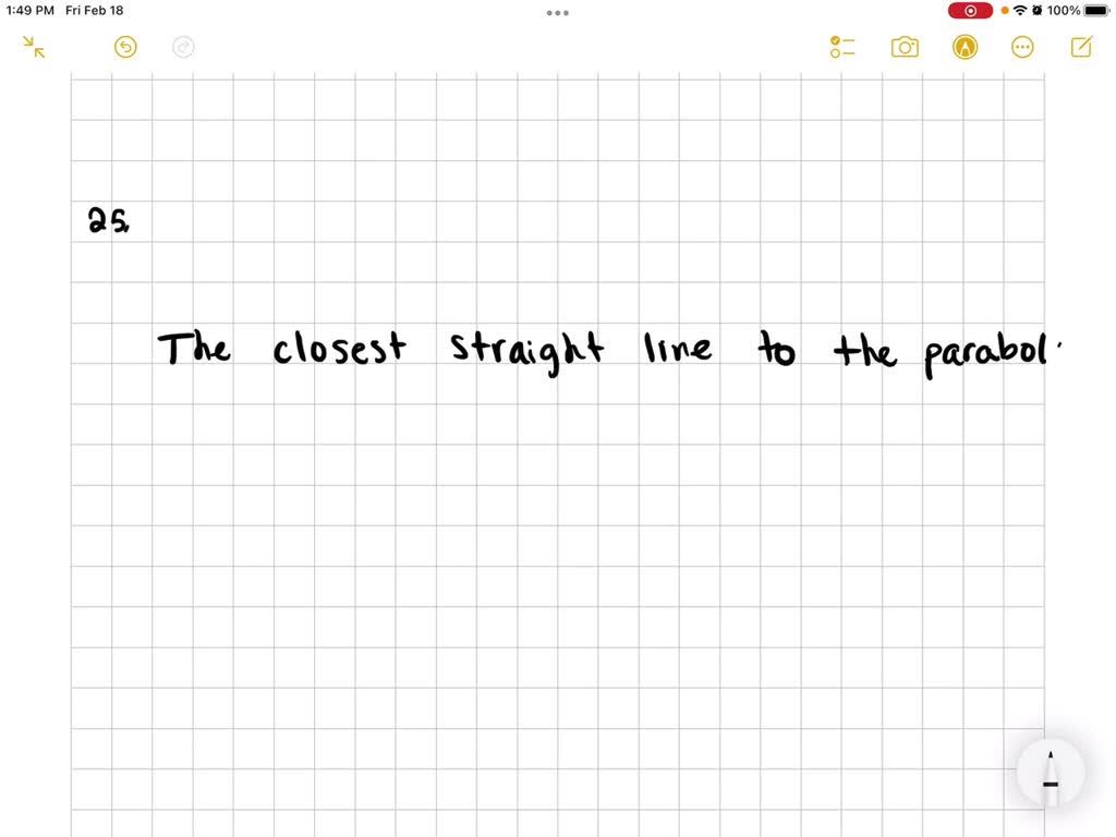 What is the closest straight line to the parabola y=x^2 over -1