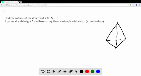 SOLVED:The base of a tetrahedron (a triangular pyramid) of height h is ...
