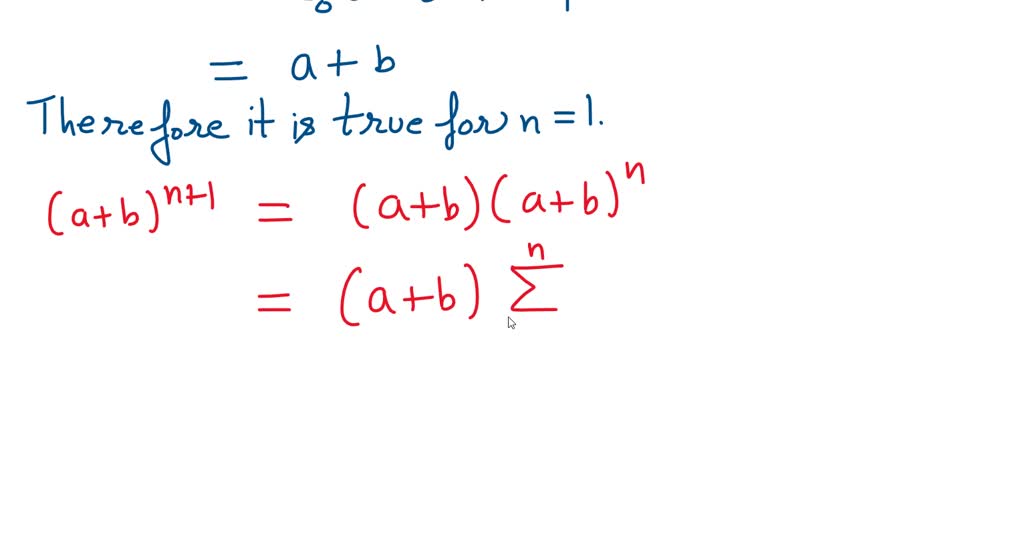 SOLVED:Use induction on n to prove the Binomial Theorem.