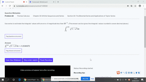SOLVED:Use series to estimate the integrals' values with an error of magnitude less than 10^-5 ...