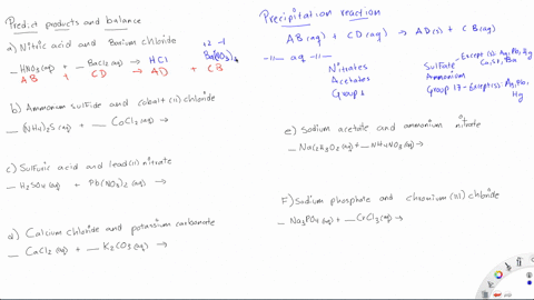 On the basis of the general solubility rules given in Table 7.1, write ...