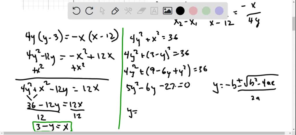 Find equations of both the tangent lines to the ellipse x^2 + 4y^2 = 36 ... Find equations of both the tangent lines to the ellipse x^2 + 4y^2 = 36 ...