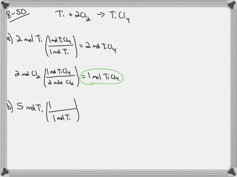 SOLVED:For the reaction shown, calculate the theoretical yield of the product in moles for each ...