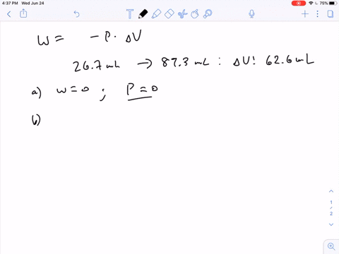 SOLVED: A gas expands in volume from 26.7 mL to 89.3 mL at constant temperature. Calculate the ...
