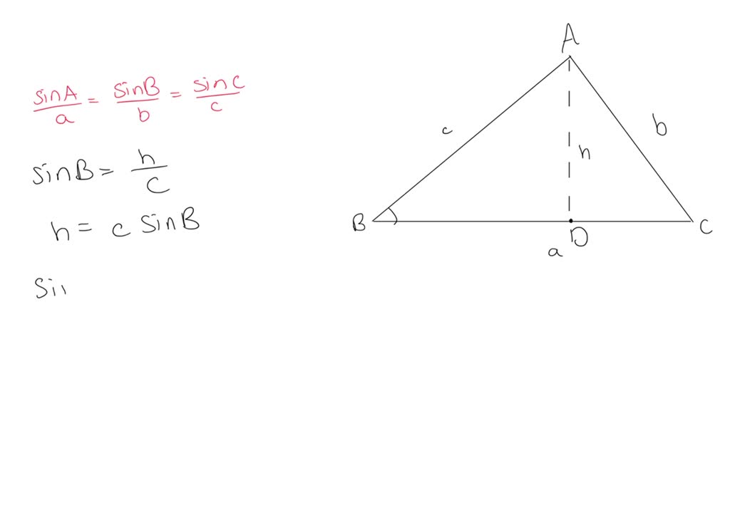 SOLVED:The law of sines Thelaw of sines says that if a, b, and c are ...