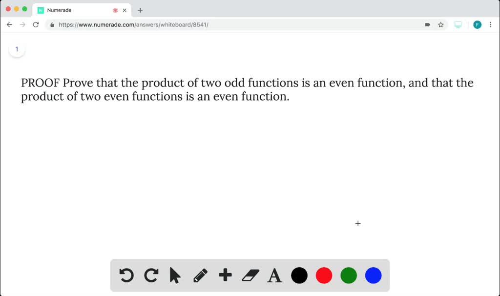 Solved Prove That The Product Of Two Even Functions Is Even That The Product Of Two Odd
