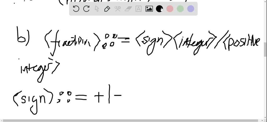 SOLVED:a) Construct a phrase-structure grammar for the set of all fractions of the form a / b ...