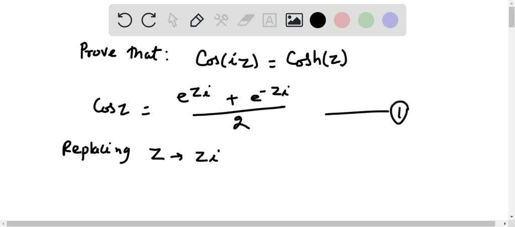 ⏩SOLVED:Verify the formulas. cosi z=coshz | Numerade