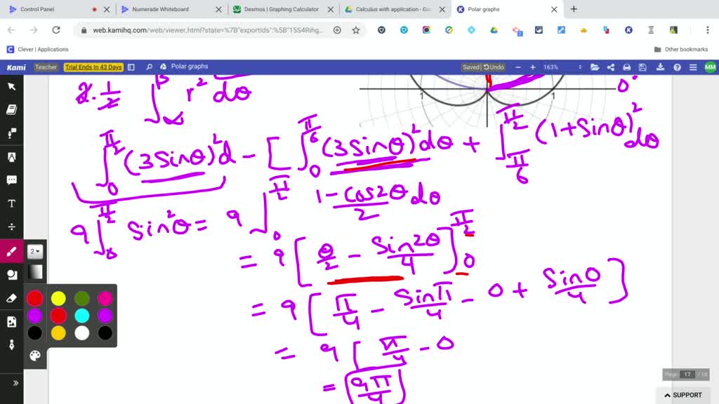 SOLVED:Finding the Area of a Polar Region Between Two Curves In Exercises 37-44 , use a graphing ...