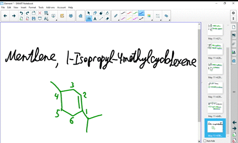 SOLVED:One of the fragrant components in mint plants is menthene, a ...